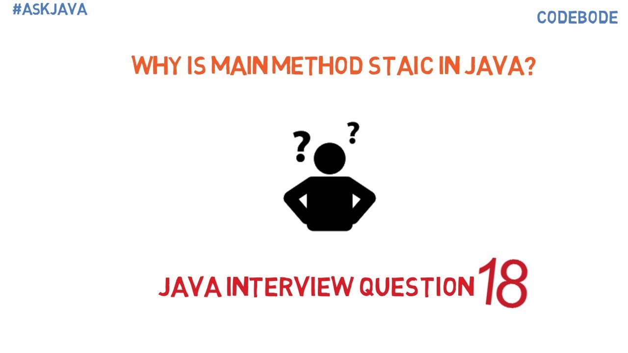 why is main method static in java? | Java Interview Questions and Answers | Ask Java | Code Bode