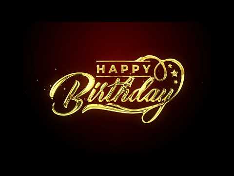 Happy Birthday Cinematic Gold text green screen effect