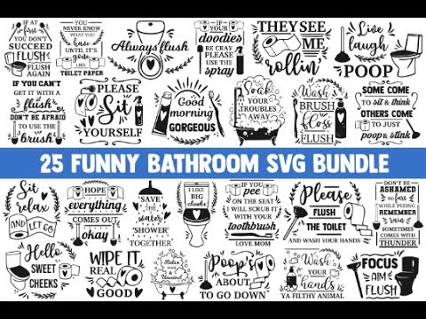 Bathroom svg bundle funny toilet farmhouse home humor quotes sayings family cricut