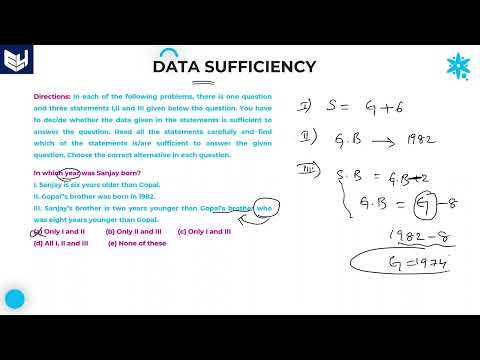 Data sufficiency - Age problems - Part-29 - Bharath Kumar Video Lecture ...