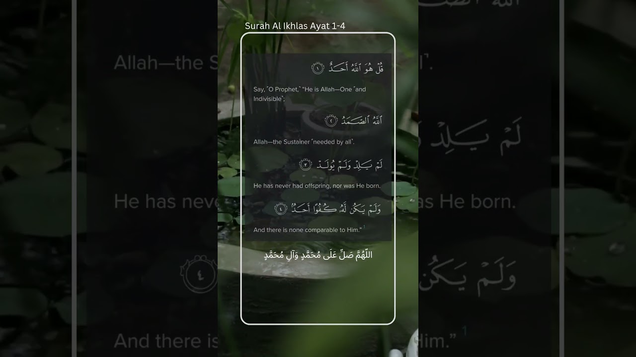 Surah Al Ikhlas Ayat 1 4 Beautiful Quran Recitation from Mohammed Al