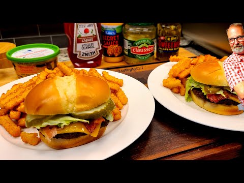 Air Fried CHEESEBURGER & FRIES Hand Squoze Burgers Ninja Foodi XL PRO Oven