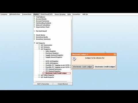 Electronic Cash Ledger in GST | Electronic Credit Ledger (Hindi) | BUSY Accounting software