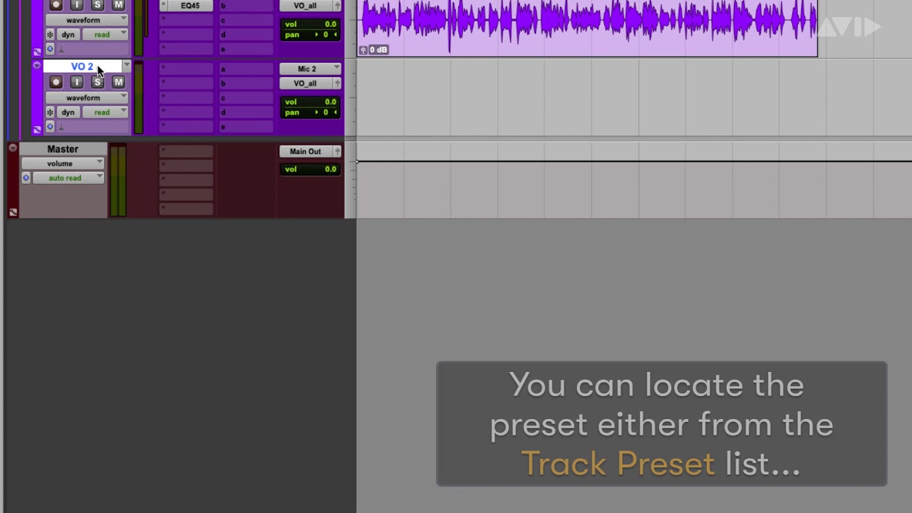 Pro Tools Tech Tip — Track Presets