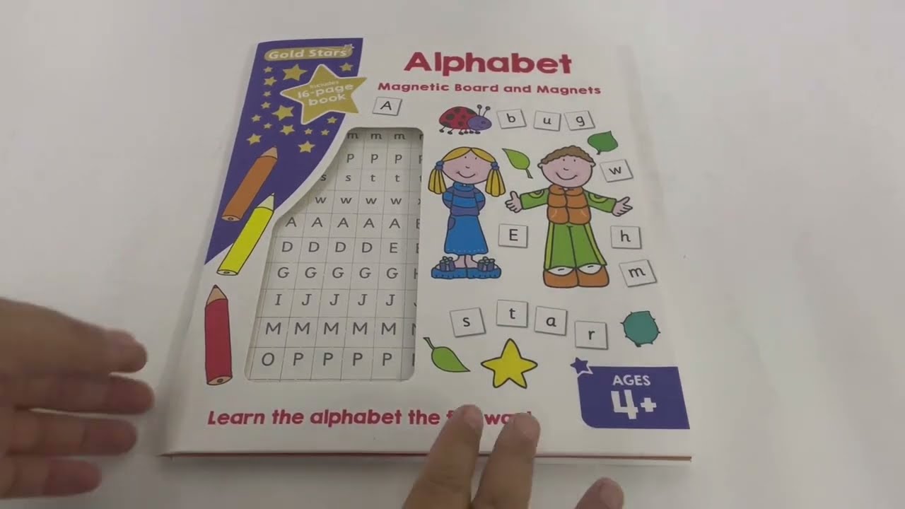 9780655217282 Gold Stars Alphabet Activity Book with Magnetic Board & Magnets