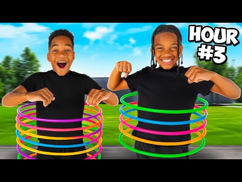 LAST PERSON TO STOP HULA HOOPING WINS!