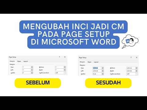 Cara mengubah inci menjadi cm pada tampilan page setup