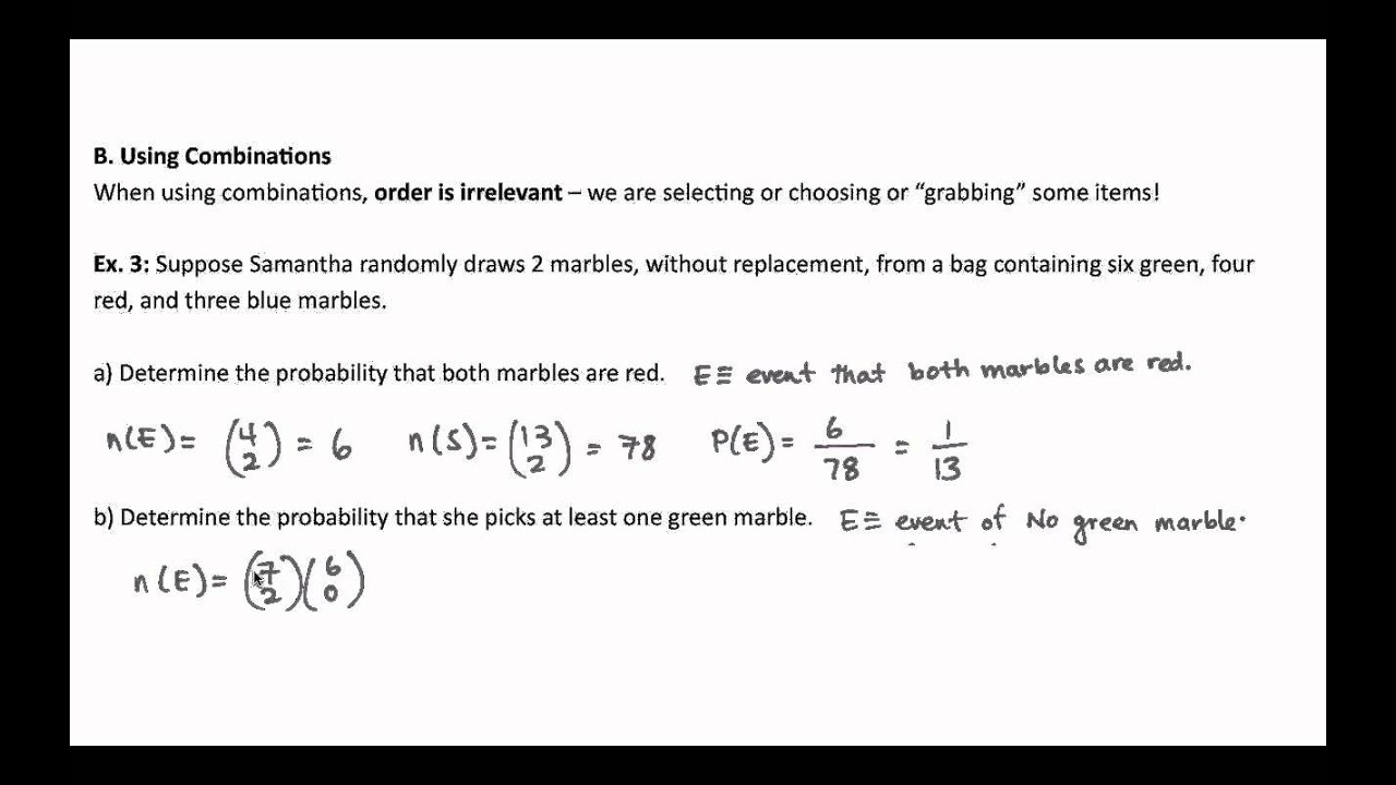 3.2 - Probability Using Counting Principles