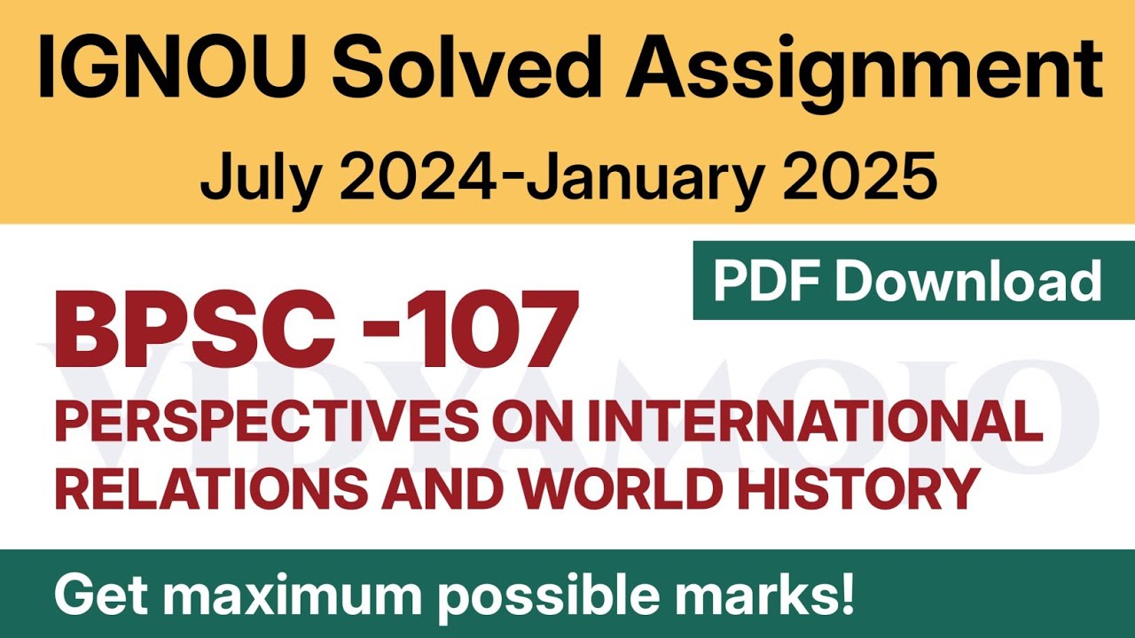 IGNOU BPSC 107 Solved Assignment 2024-25 PDF Download | English Medium | Vidyamojo