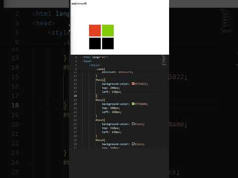 microsoft logo using pure html & css #html #css #development #programming
