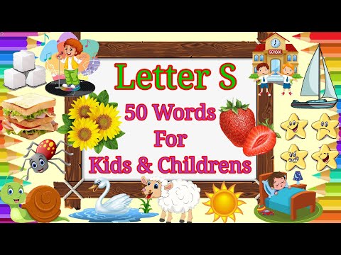 50 Words Start With S / Letter S Words for Kids & Children's / Phonics Letter S / Alphabet S / S for