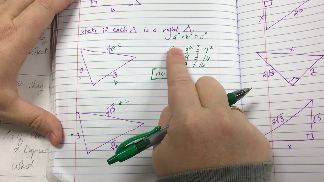 Pythagorean Theorem notes Part 1