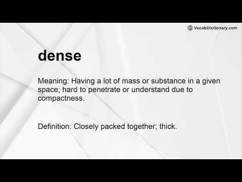 dense Meaning