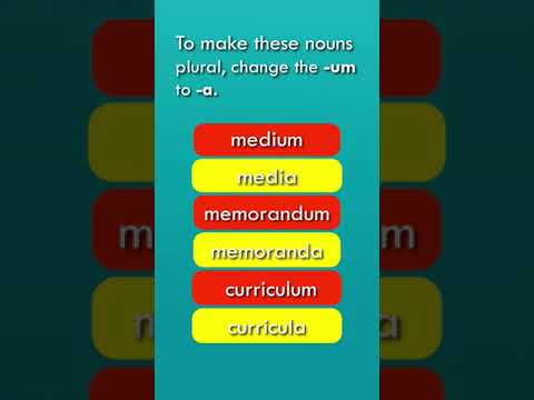IRREGULAR PLURAL FORMS: Words from Latin or Greek ending in -um