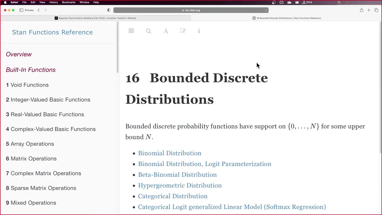 Bayesian Psychometric Models, Lecture 4d, Part 1; November 16, 2022 (U of Iowa)