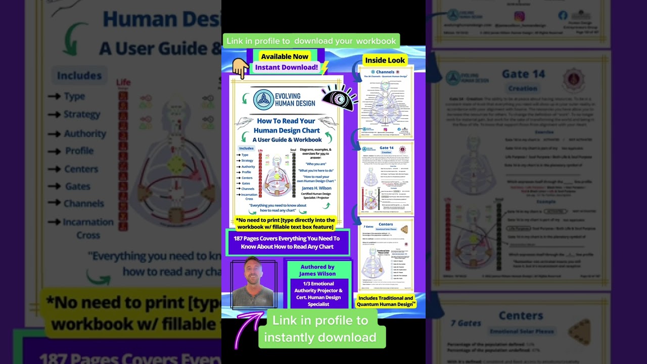 How To Read Your Human Design Chart User Guide & Workbook [link in profile to download] #humandesig