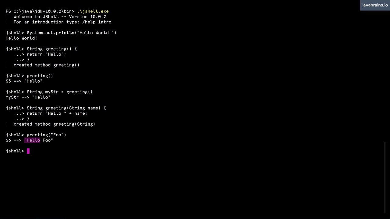 JShell Basics 07 - Methods
