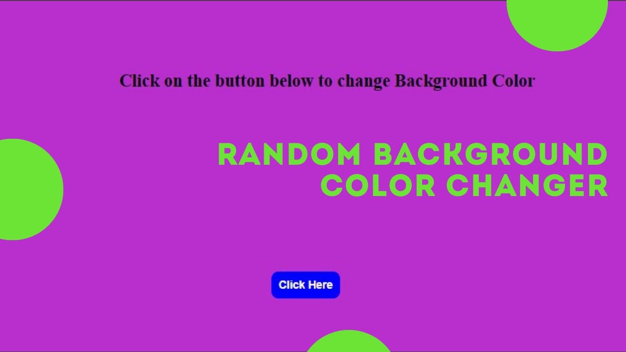 Random Background Color Changer || HTML | CSS | JAVASCRIPT
