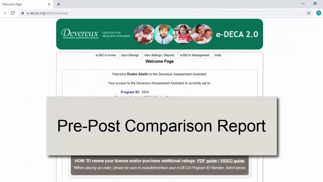 e-DECA: Viewing Reports (for one child)