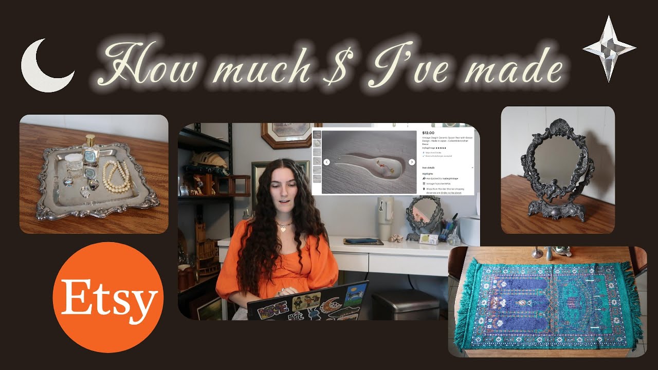 My first month selling vintage decor on Etsy | How much I make $$$