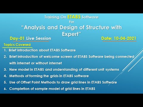 ETABS (Live Session Day - 01) | 10th April 2021 | | Civil Engineering IS 456