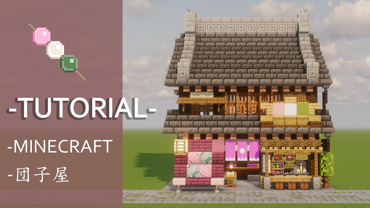 Minecraft Tutorial | How To Build a Japanese Dango shop | 団子屋の作り方 ...