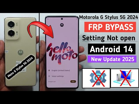 Motorola Moto G Stylus 5G 2024 FRP Bypass Android 14 | All Moto FRP Bypass 2025 | Setting Not Open