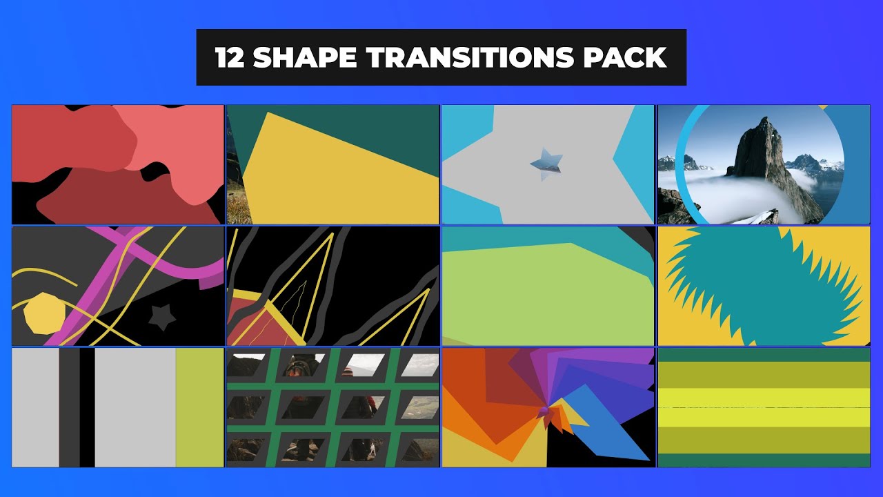 Top 12 Shape Transitions After Effects Template | Animated Transitions for your Video Editing