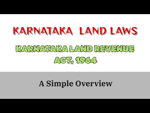 Karnataka Land Revenue Act 1964 | Overview & Importance in Land Administration