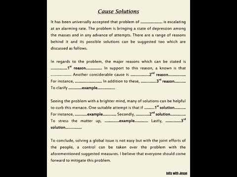 IELTS writing task 2 template. Cause solution type. #ielts #ieltswriting#ieltspreparation #ieltstips