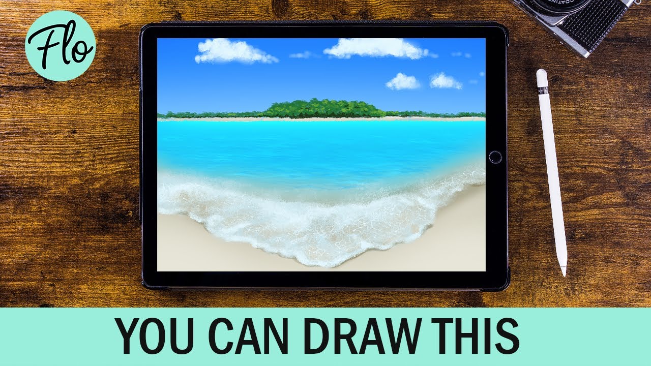 YOU Can Draw This BEACH in PROCREATE | easy landscape drawing tutorial