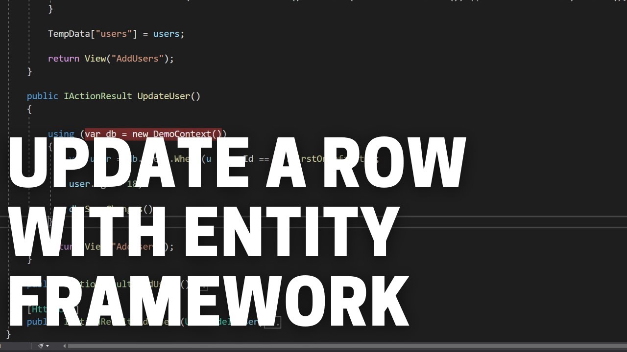 How Do I Update Entity Framework En General