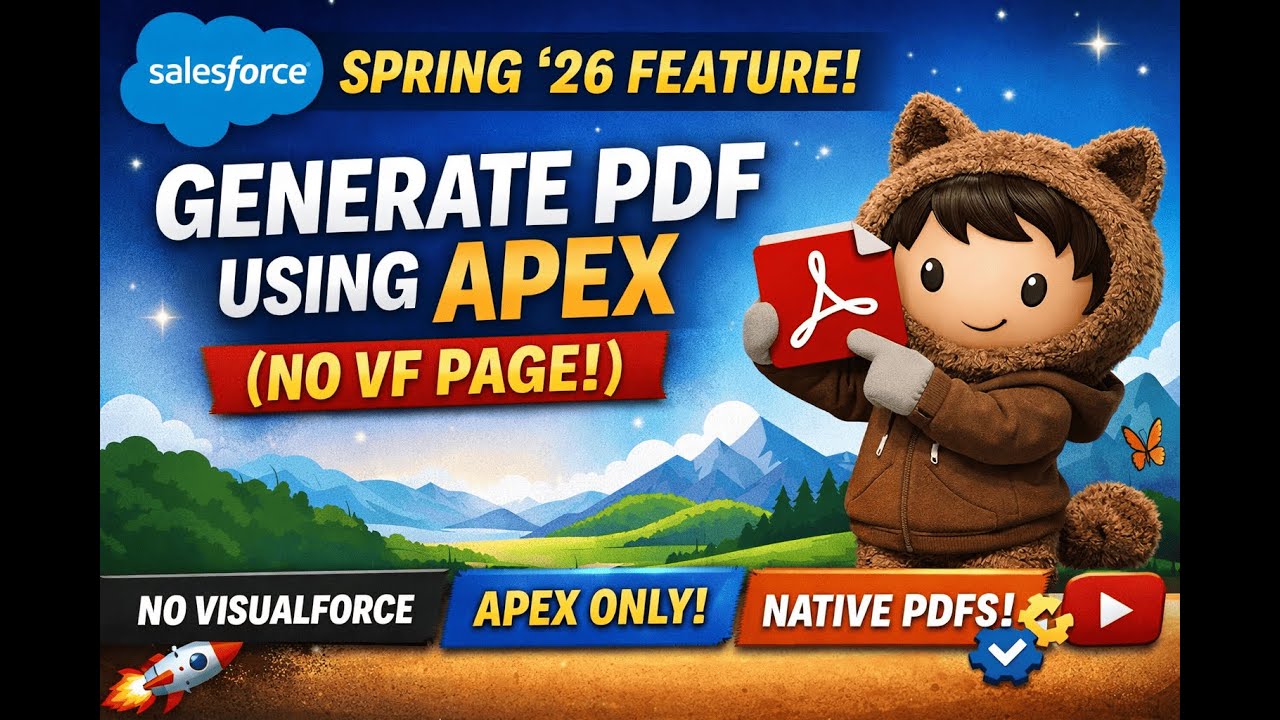 🚀 Salesforce Spring ’26 Feature | Generate PDF Using Apex (No VF Page!) | @SalesforceHunt