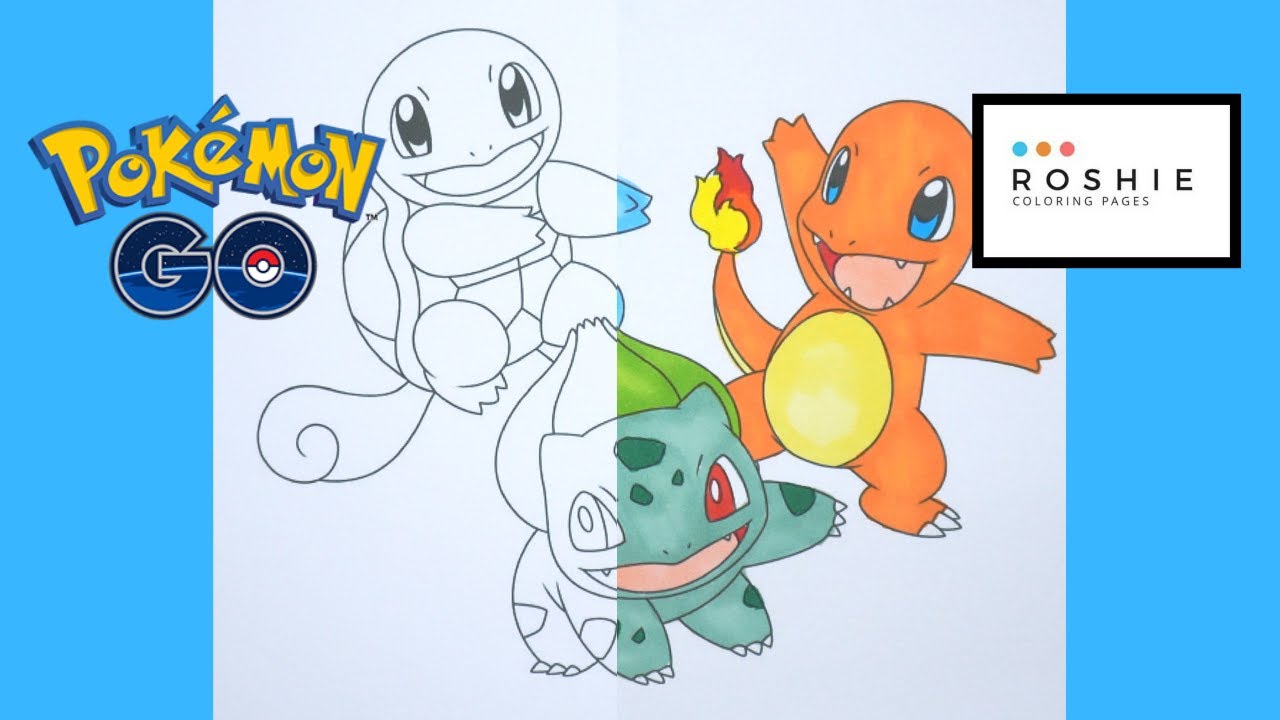 Coloring Squirtle, Bulbasaur and Charmander | Pokemon | Animation Week