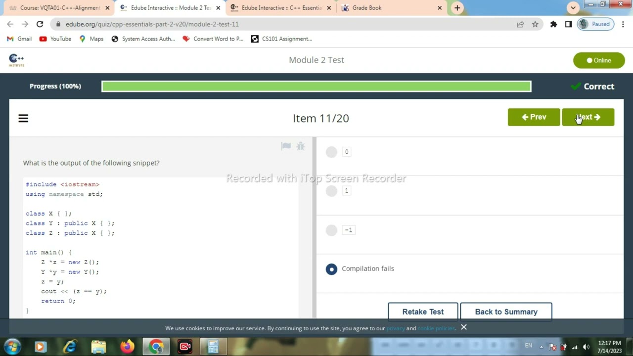 CPPE2: Module 2 Test | C++ Essentials - Part 2: STUDY RESOURCES |Module 2 - Inheritance