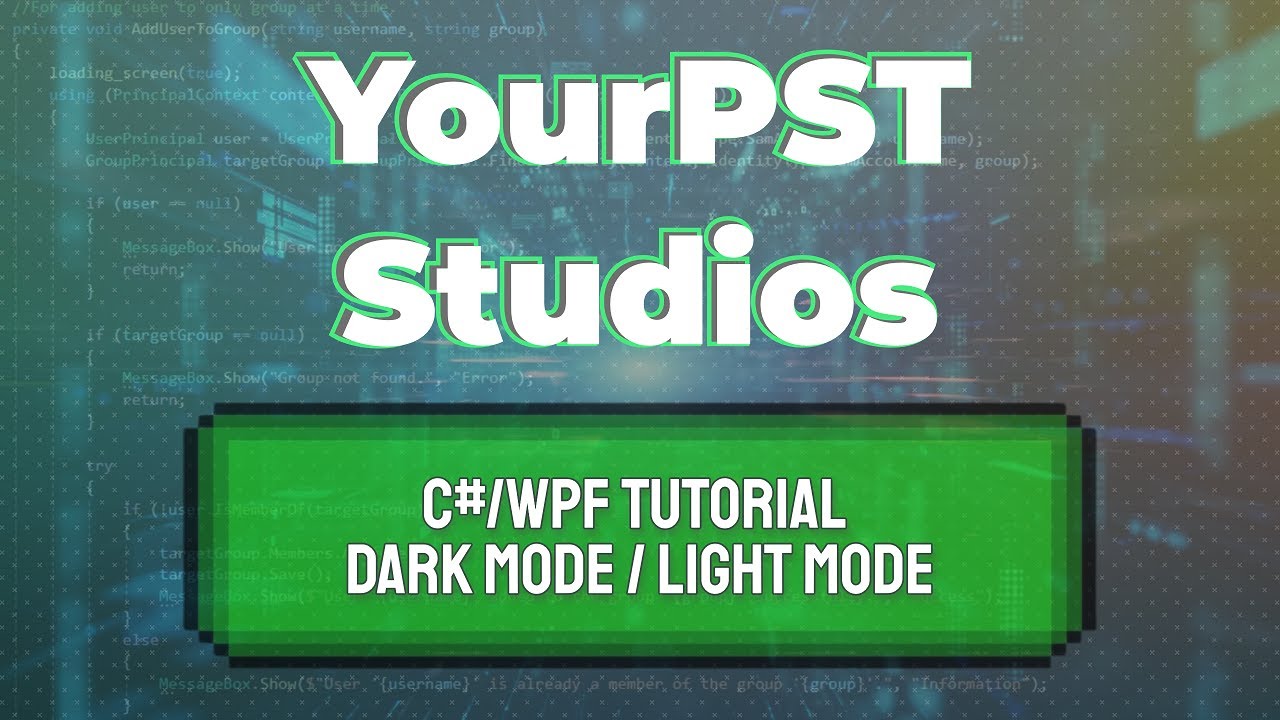 C#/WPF Tutorial - Making Dark Mode / Light Mode (C#/WPF/Visual Studio)