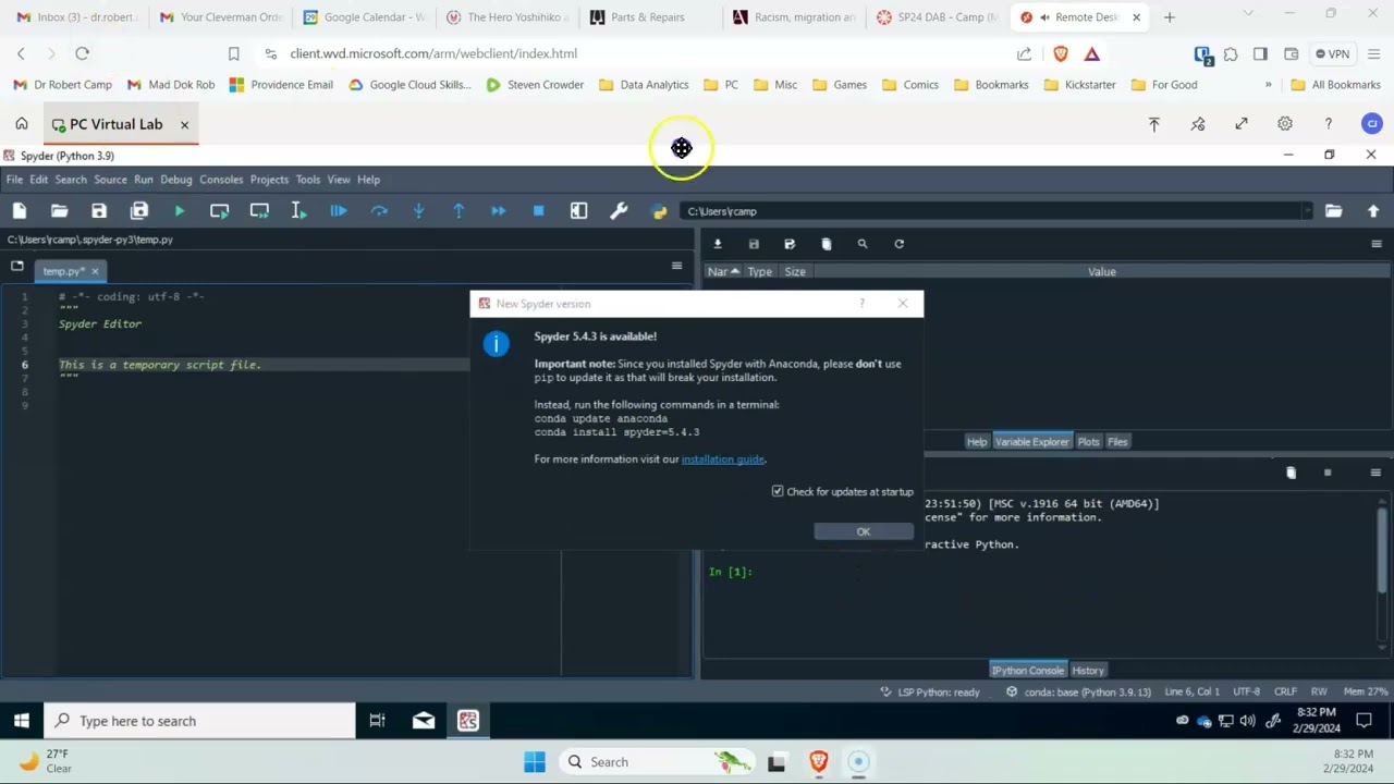 Virtual Lab and Saving