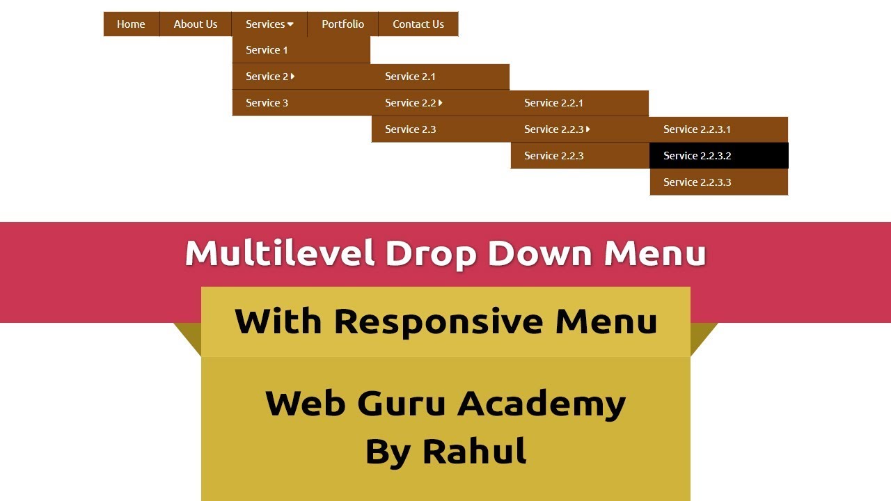 How to create Multilevel Responsive Dropdown Menu by Html and CSS with JQuery - 2019 [ Special ]