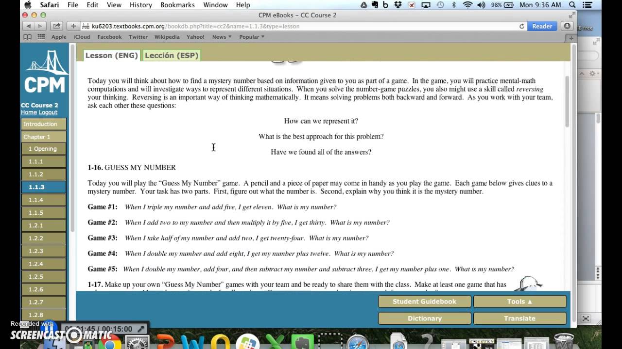 CPM Homework Help Tutorial