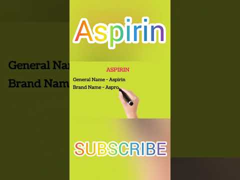 Important Drug Details - 5 : Aspirin || Brand Name || General Name || Class || Uses ||