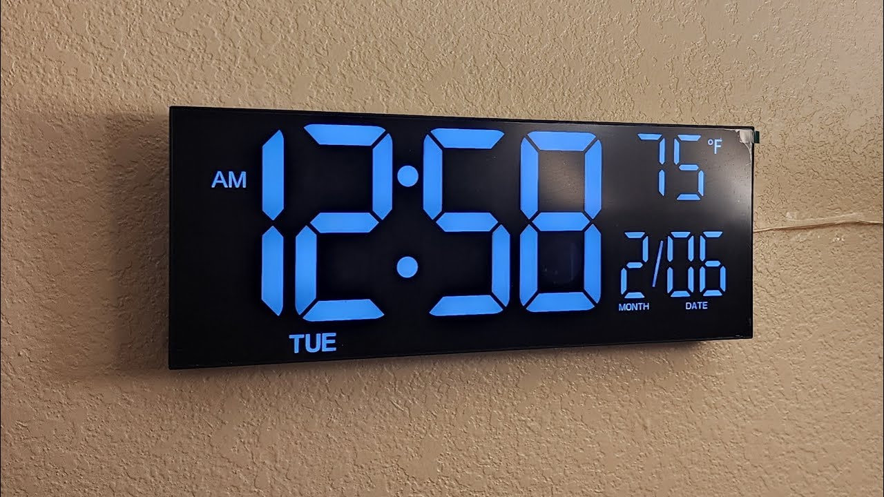 YISILE Digital Wall Clock With Large RGB Display