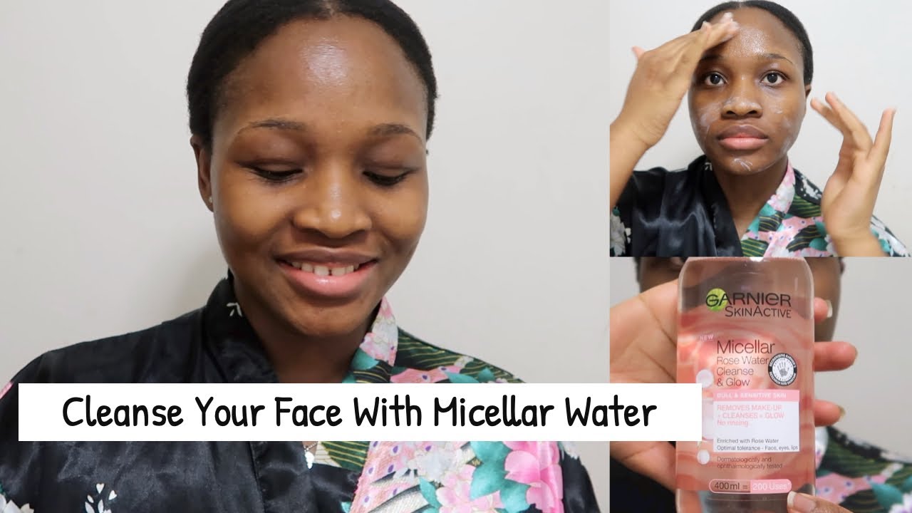 Cleanse your face with Micellar Water, Using GARNIER Rose Water Products