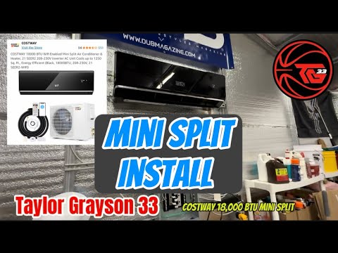 Mini Split DIY Install - Easy Breezy - COSTWAY 18,000 BTU Garage Install #minisplit #mini #garage