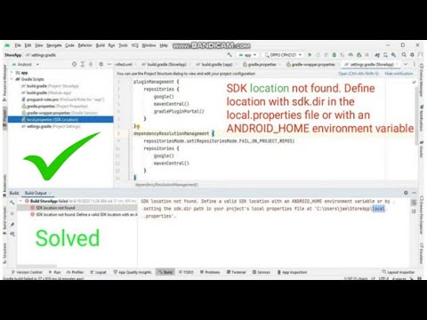 SDK location not found. Define location with sdk.dir in the local.properties file.