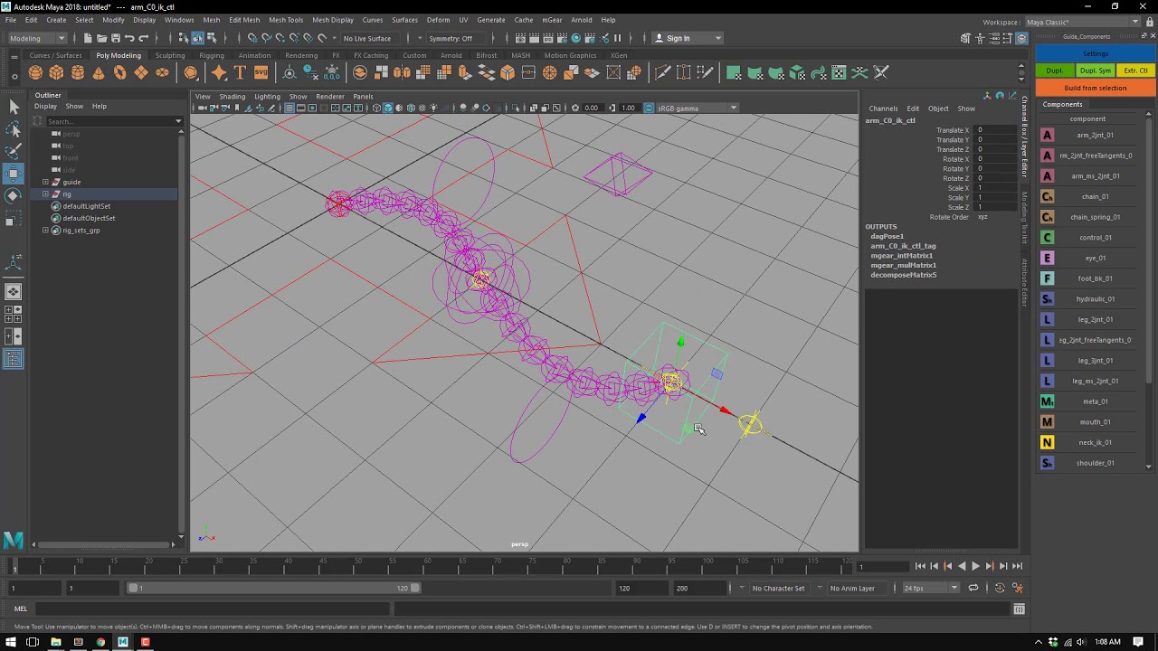 Shifter Component: arm_2jnt_freeTangents_01