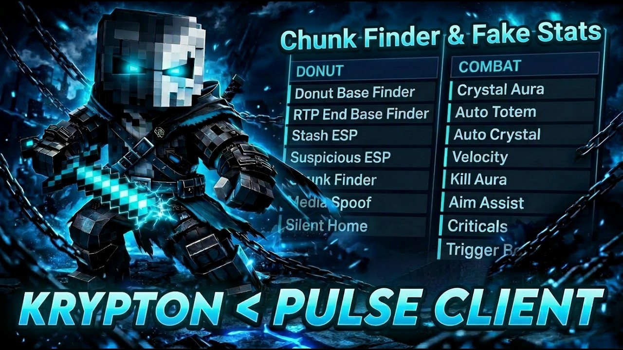 💗 Pulse Client (1.21) | Better then KRYPTON ⁉️ Fake Stats Chunk & Base Finder | DonutSMP Best Client