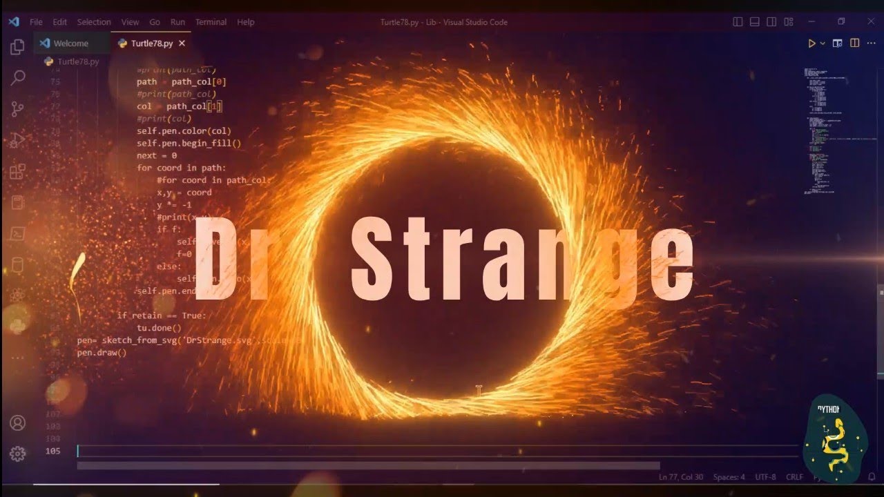Dr Strange Using Python Turtle Code | Python Programming Hub