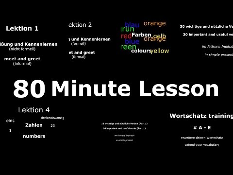 Deutsch Lernen: Grundwortschatz, Häufige Sätze & Wichtige Verben | 80 Min Lektion | Learn German HD♫