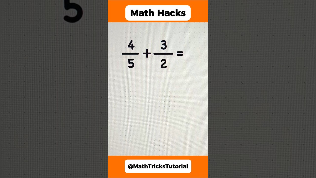 SUPER EASY FRACTIONS HACKS #MathTricksTutorial #maths #tutorial #mathematics #shorts #education