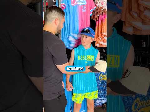 Giving away free hats at the College World Series๐งข #baseball #omaha